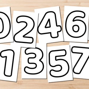 Large Bubble Numbers 0 to 9 (available in A5, A4 and A3!) - Etsy