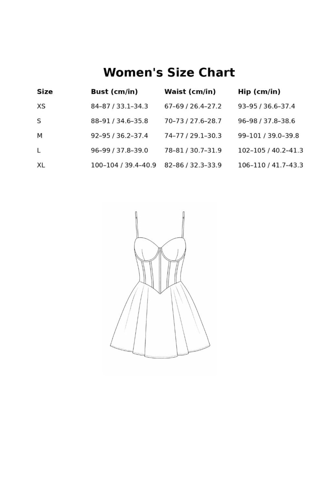 Bustier Dress Sewing Pattern PDF | Corset Dress Pattern XS–XL | Short ...
