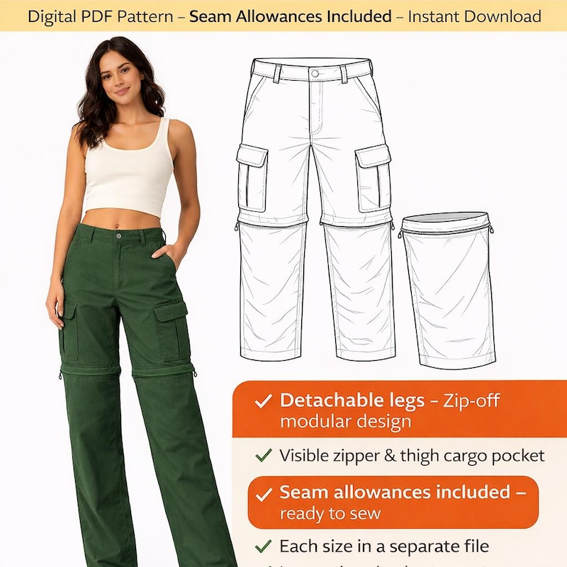 Convertible Pants Zip Off - Etsy