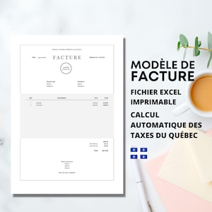 Minimalist Style Invoice Template to Download and Print in French With ...