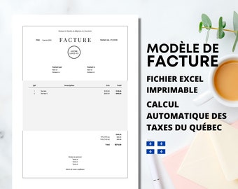 Invoice Template to Download and Print in French With - Etsy