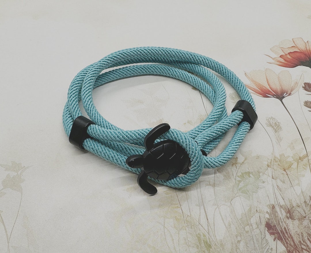 Unisex Handmade Adjustable Nylon Turtle Wrap Rope Bracelet 21 Inches - Etsy