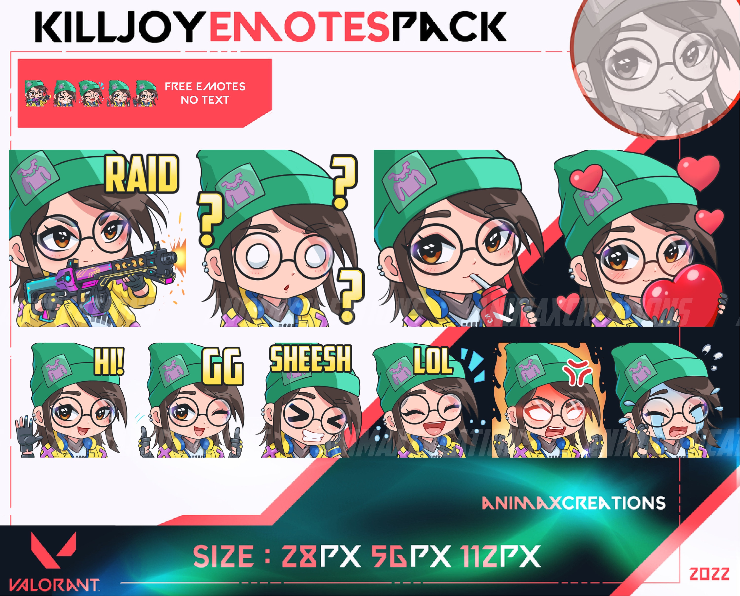 Killjoy Valorant Emotes Killjoy Valorant Chibi Valorant - Etsy Finland