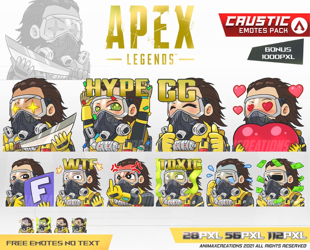 Caustic Apex Legends Emotes, Caustic Apex Legends Chibi, Apex Legends ...