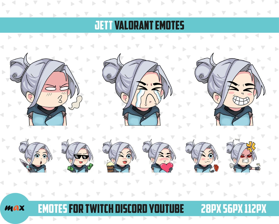 Jett Valorant Jett Valorant Twitch Emotes Jett Valorant Etsy