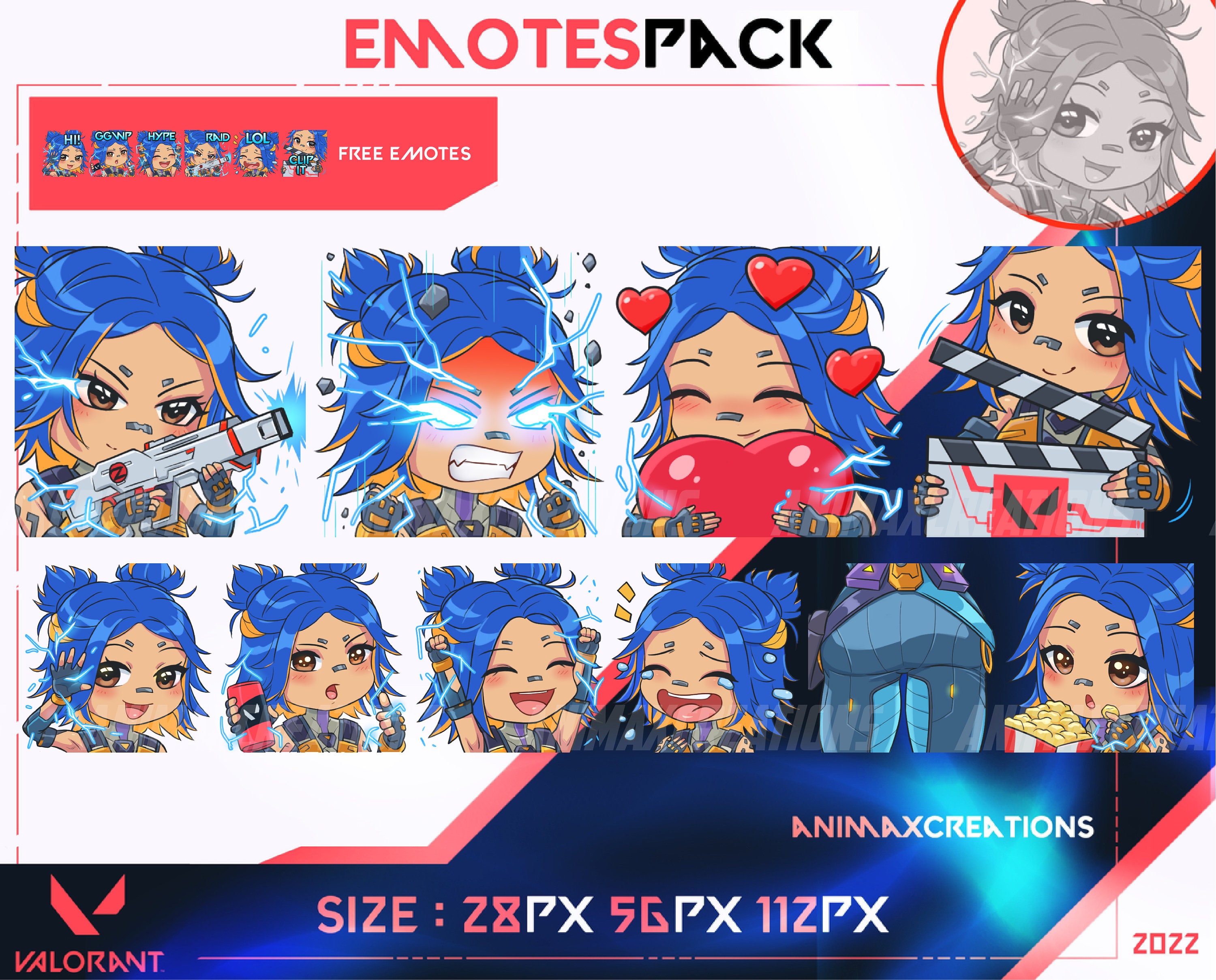 Neon Valorant Emotes Neon Valorant Chibi Valorant Emotes | Etsy