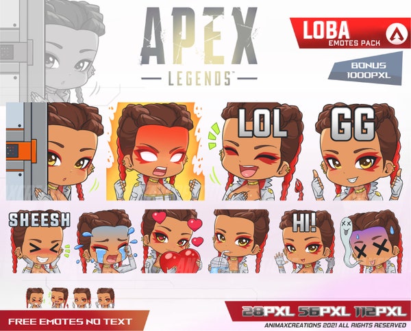 Wraith Hellcat Animated and Static Apex Legends Chibi Emote Bundle for ...