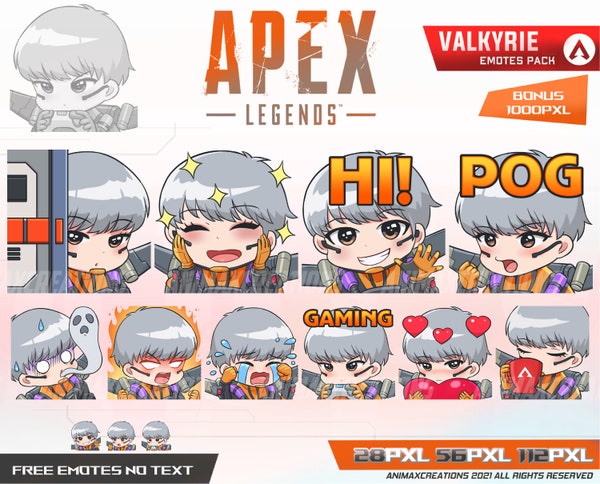 Wraith Hellcat Animated and Static Apex Legends Chibi Emote Bundle for ...