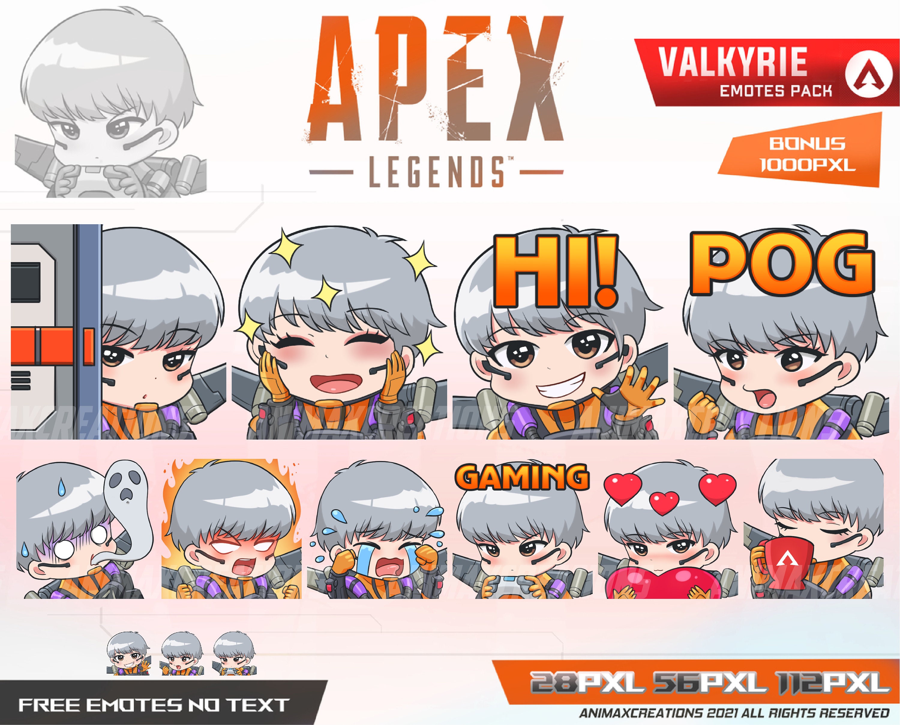 Valkyrie Apex Legends Emotes Valkyrie Apex Legends Chibi Etsy