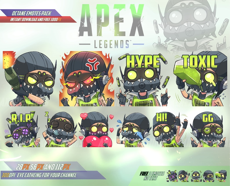 Octane Apex Legends Emotes Octane Apex Legends Chibi Apex - Etsy Canada