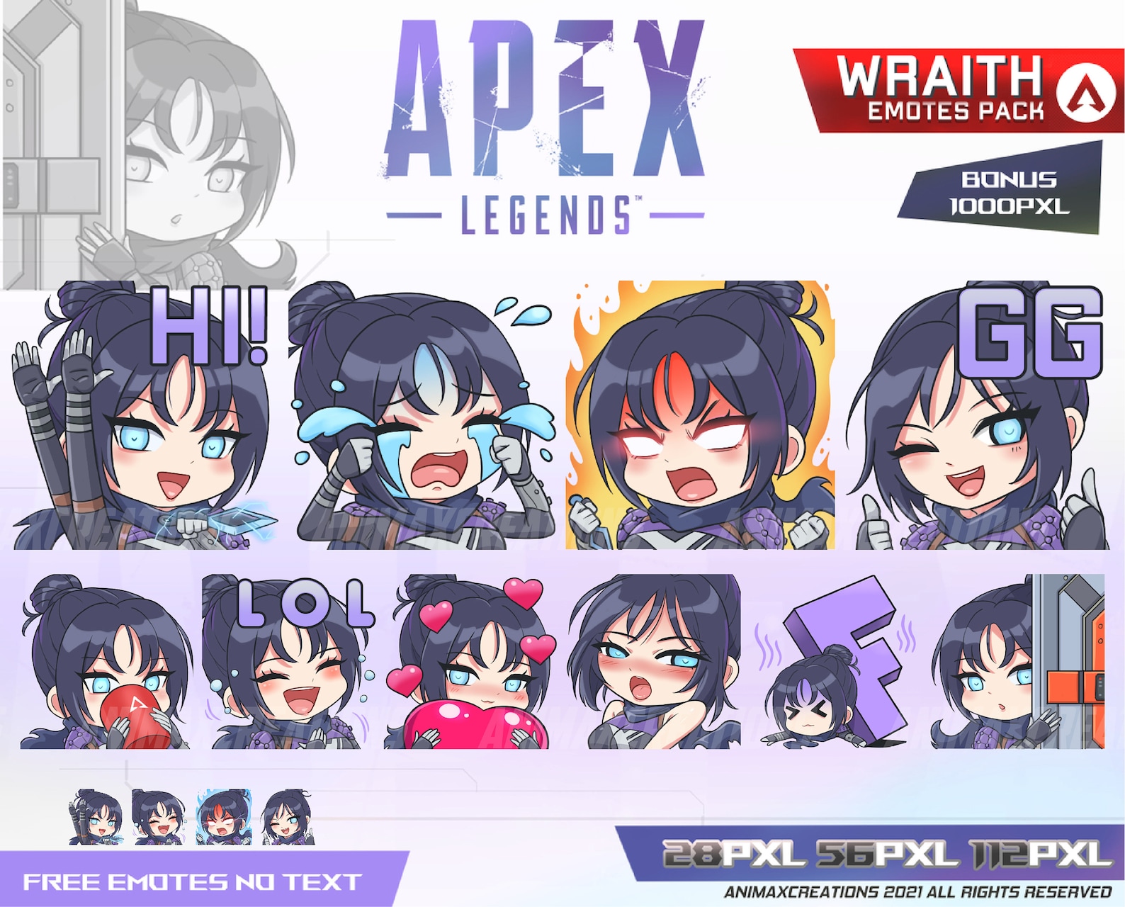 Wraith Apex Legends Emotes, Wraith Apex Legends Chibi, Apex Legends ...