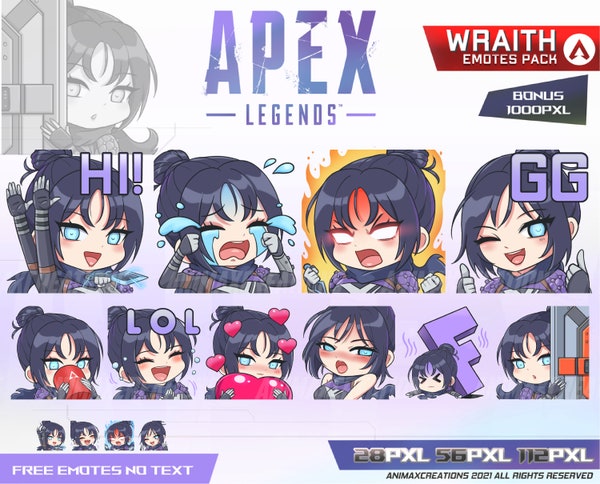 Wraith Hellcat Animated and Static Apex Legends Chibi Emote Bundle for ...