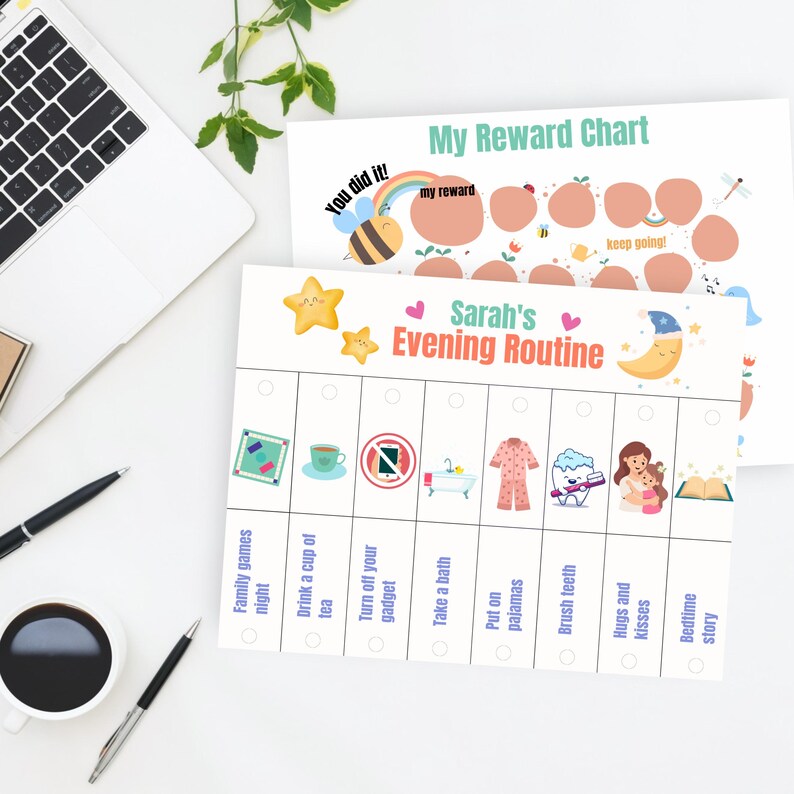 Kids Flip Routine Chart | Printable and Editable Toddler Chore Chart ...