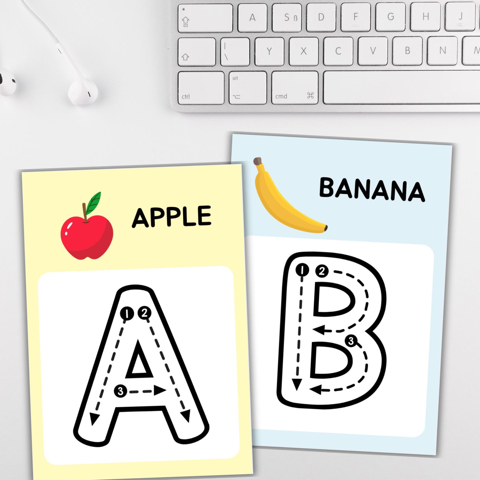 Fruit & Vegetable Alphabet Tracing Workbook Uppercase Letters | for ...