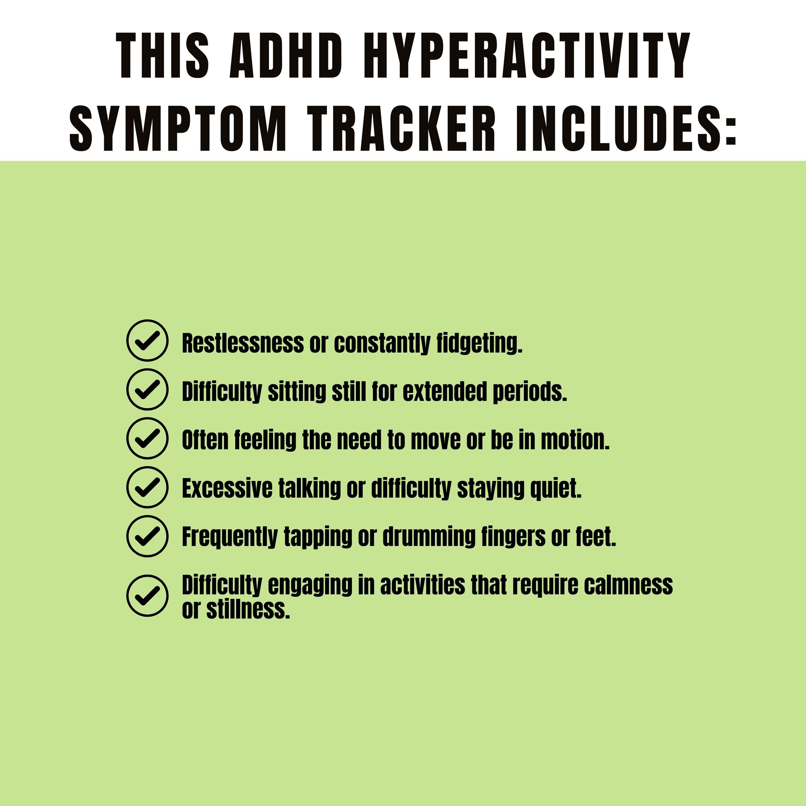 ADHD Hyperactivity Tracker | Rainbow Colour Health Planner, Behaviour ...