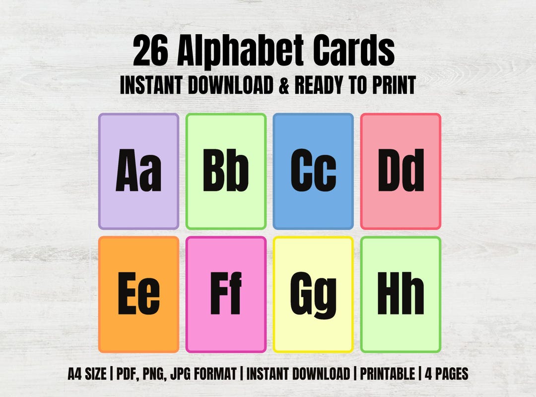 Colourful Kids Alphabet Flashcards | Printable Alphabet Cards ...