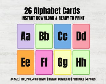 Colourful Kids Alphabet Flashcards | Printable Alphabet Cards ...