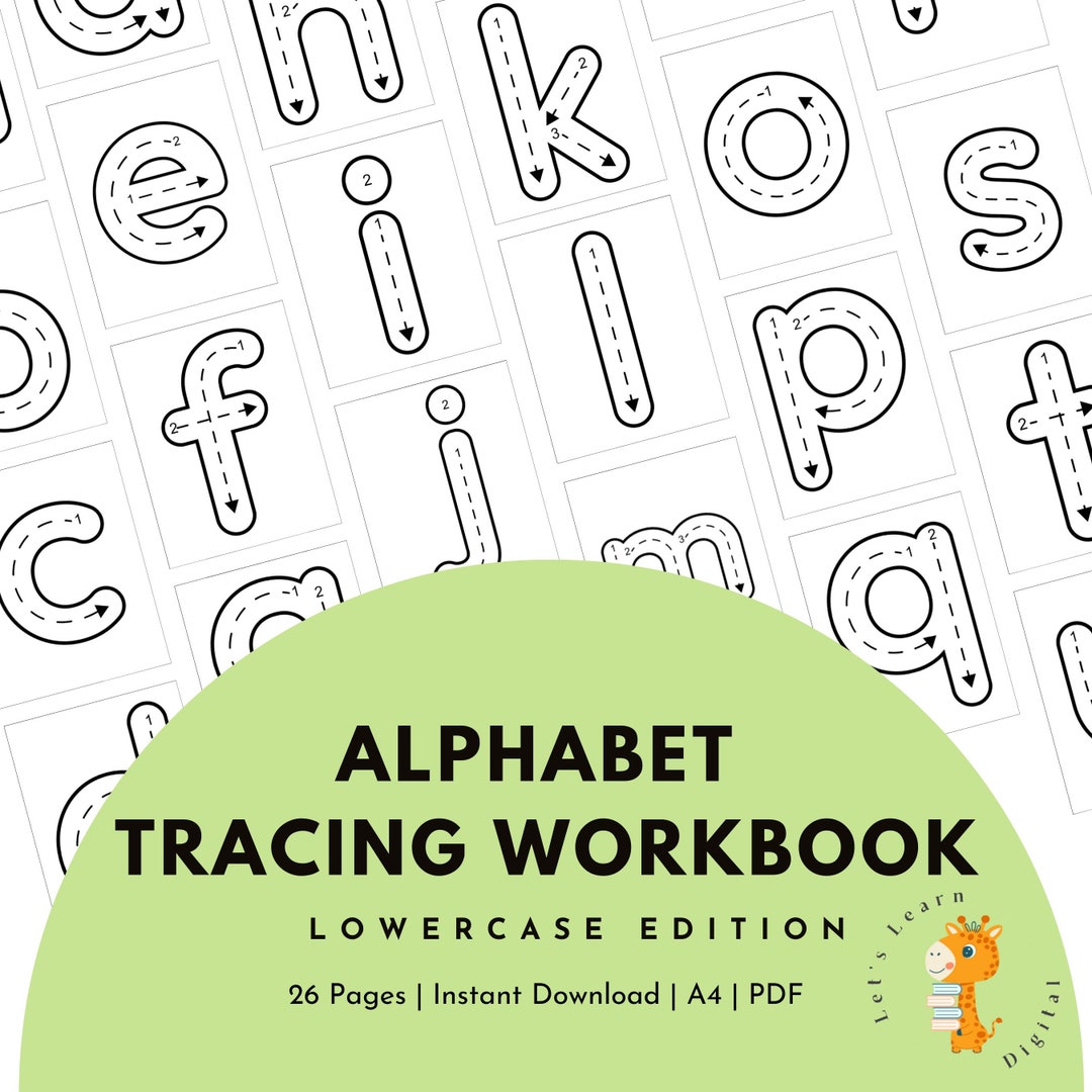 Alphabet Tracing Workbook Lowercase Letters for Kids, Toddlers and ...