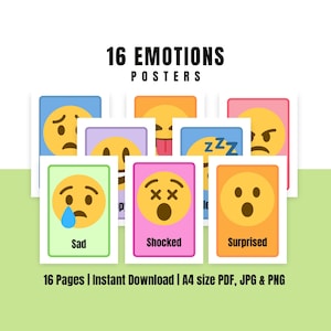 16 Emotions Posters PDF Instant Download. for Kids, Toddlers ...