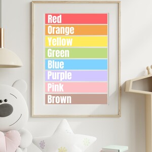 Pastel Colour Poster | Printable ESL Teaching Props, Kids' Wall Art ...