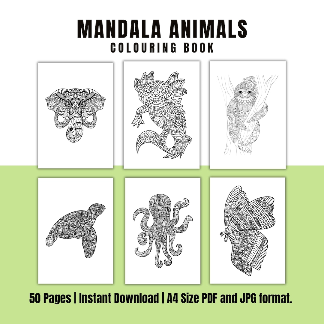 Mandala Colouring Book | Printable Animal Colouring PDF for Adults ...