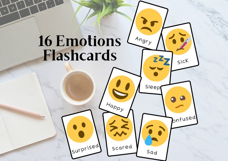 16 Printable Emotions Flashcards. for Kids, Toddlers and Preschoolers ...