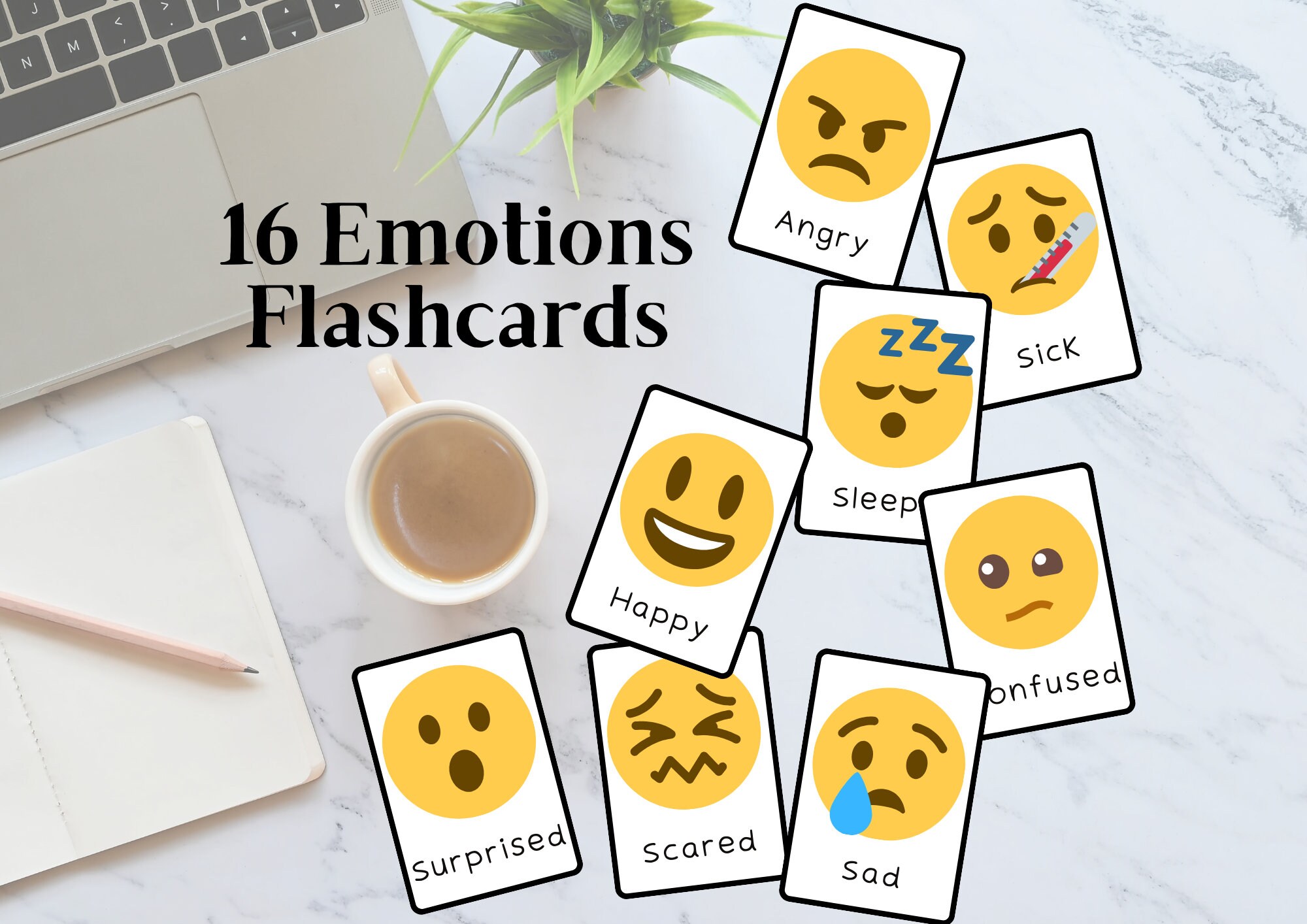 16 Printable Emotions Flashcards. for Kids, Toddlers and Preschoolers ...