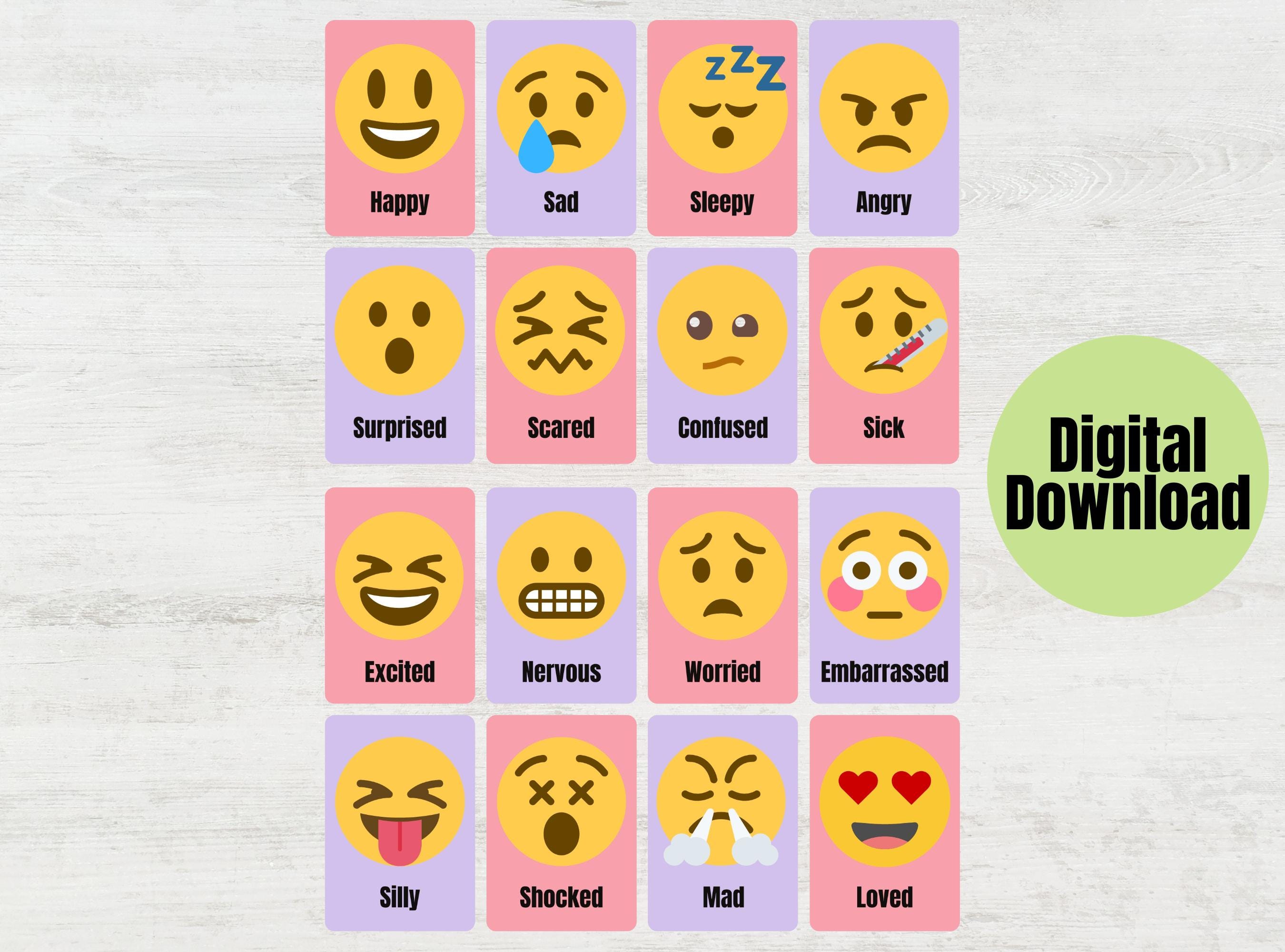 Emotions Flashcards | 16 Printable Feelings Cards for Kids, Toddlers ...