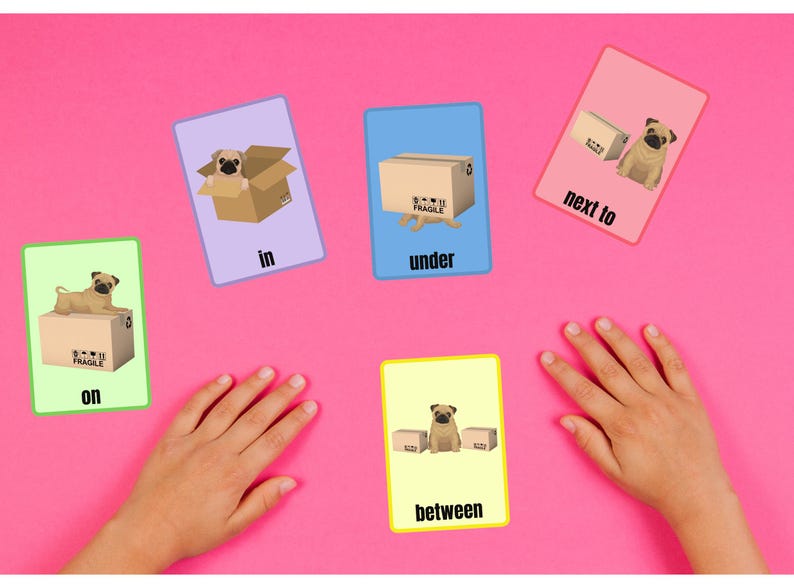 Preposition Cards | Printable ESL Props, Animal Flashcards for Kids ...
