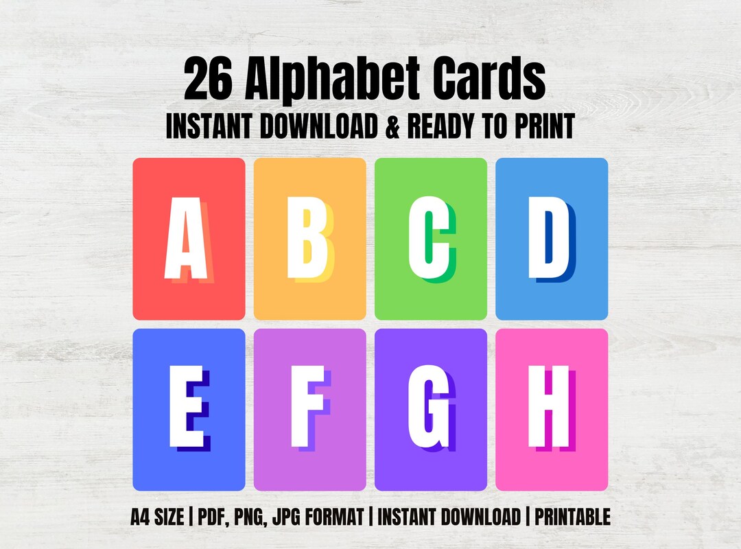 Colourful Kids Alphabet Flashcards | Printable Letter Cards ...