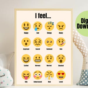 Printable Emotions Poster | ESL Props, Posters for Kids, Learn English ...