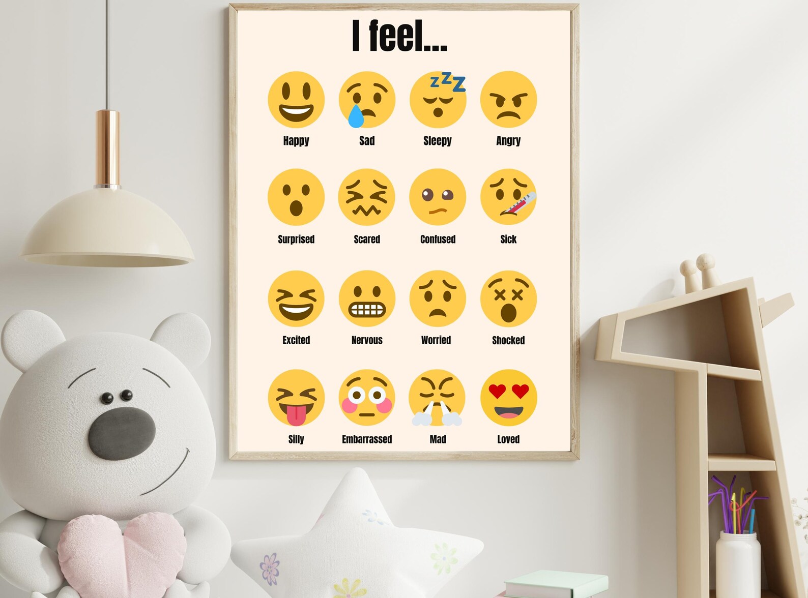 Printable Emotions Poster | ESL Props, Posters for Kids, Learn English ...