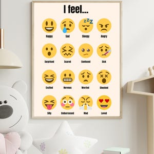 Printable Emotions Poster | ESL Props, Posters for Kids, Learn English ...