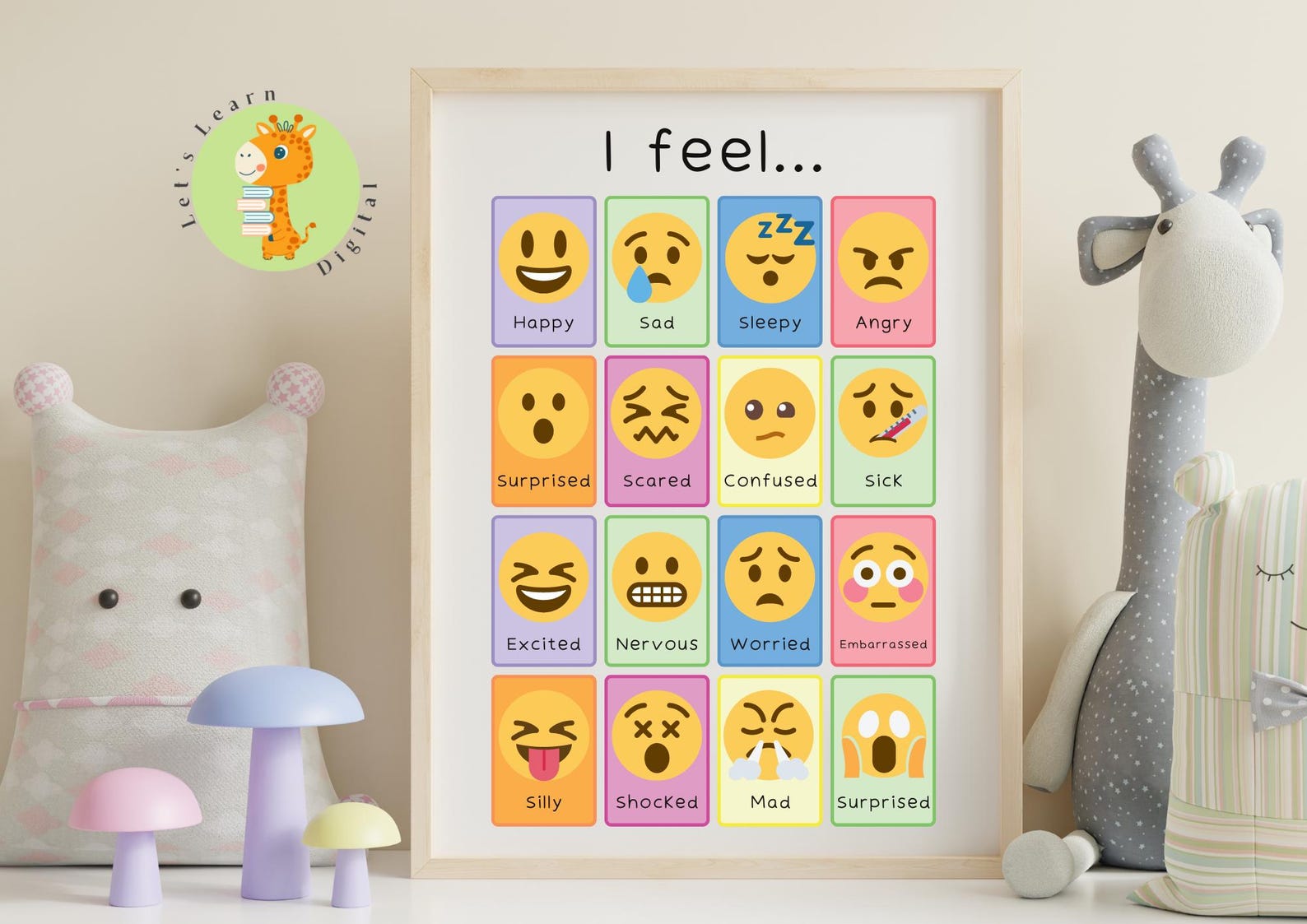 Emotions Posters for Kids, Toddlers, Homeschool, Preschool. Learning ...