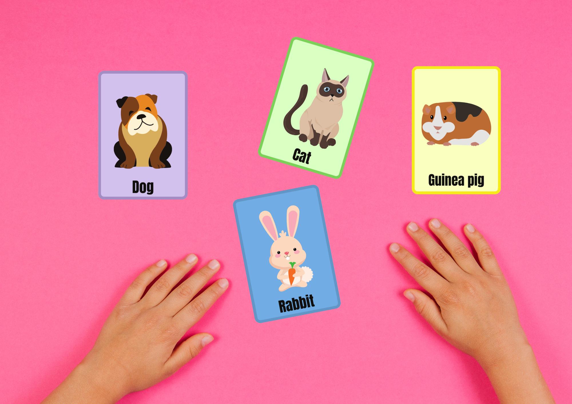 8 Pets Flashcards Pets Cards, Printable ESL Props, Flashcards for Kids ...