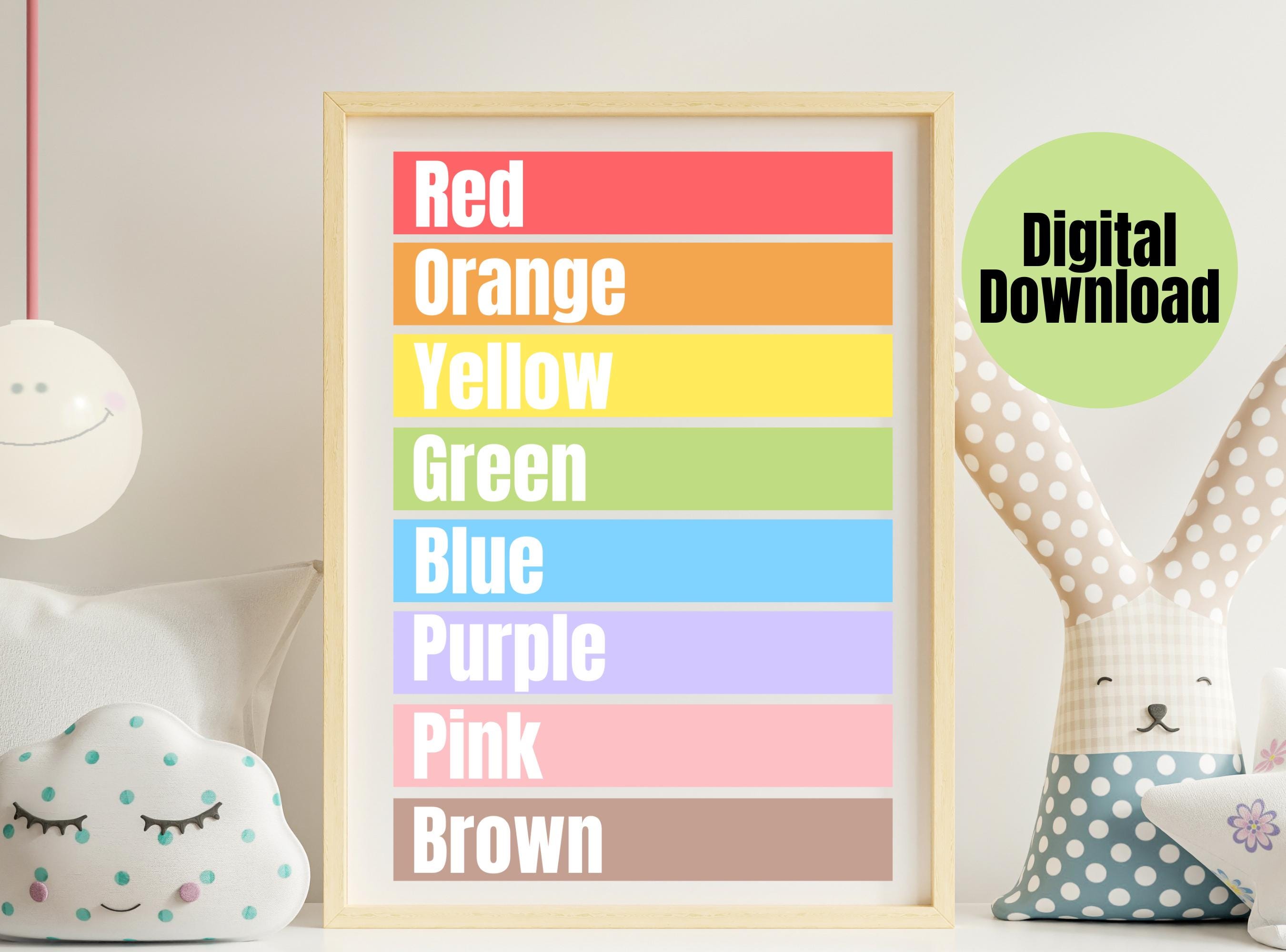 Pastel Colour Poster | Printable ESL Teaching Props, Kids' Wall Art ...