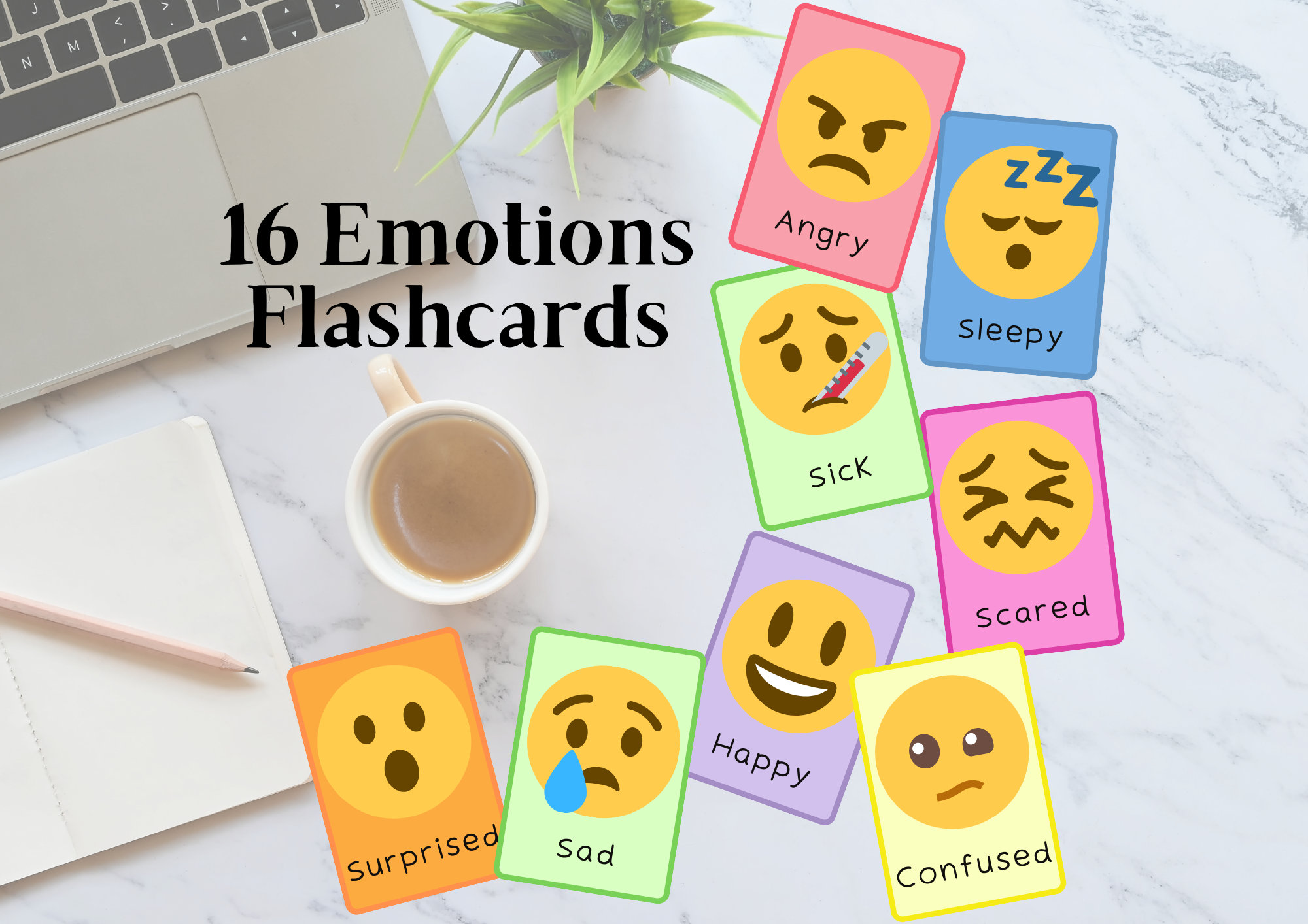 16 Printable Emotions Flashcards. for Kids, Toddlers and Preschoolers ...