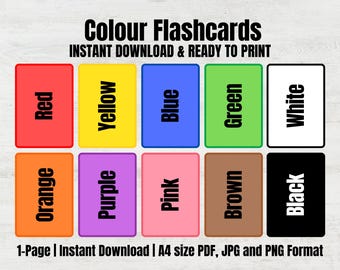 Educational Colour Flashcards | ESL Teaching Tools, Homeschool Learning ...