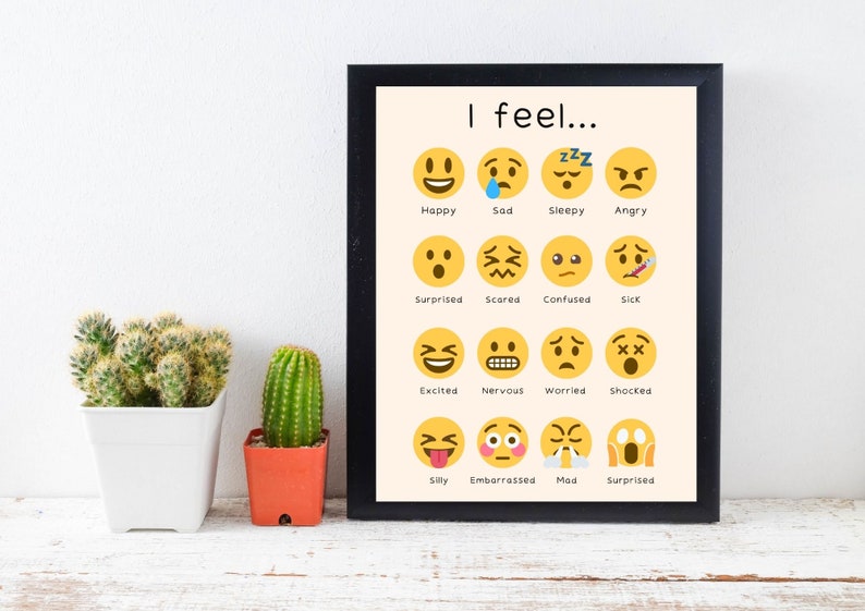 Emotions Posters PDF/JPEG Instant Download. for Kids, Toddlers ...