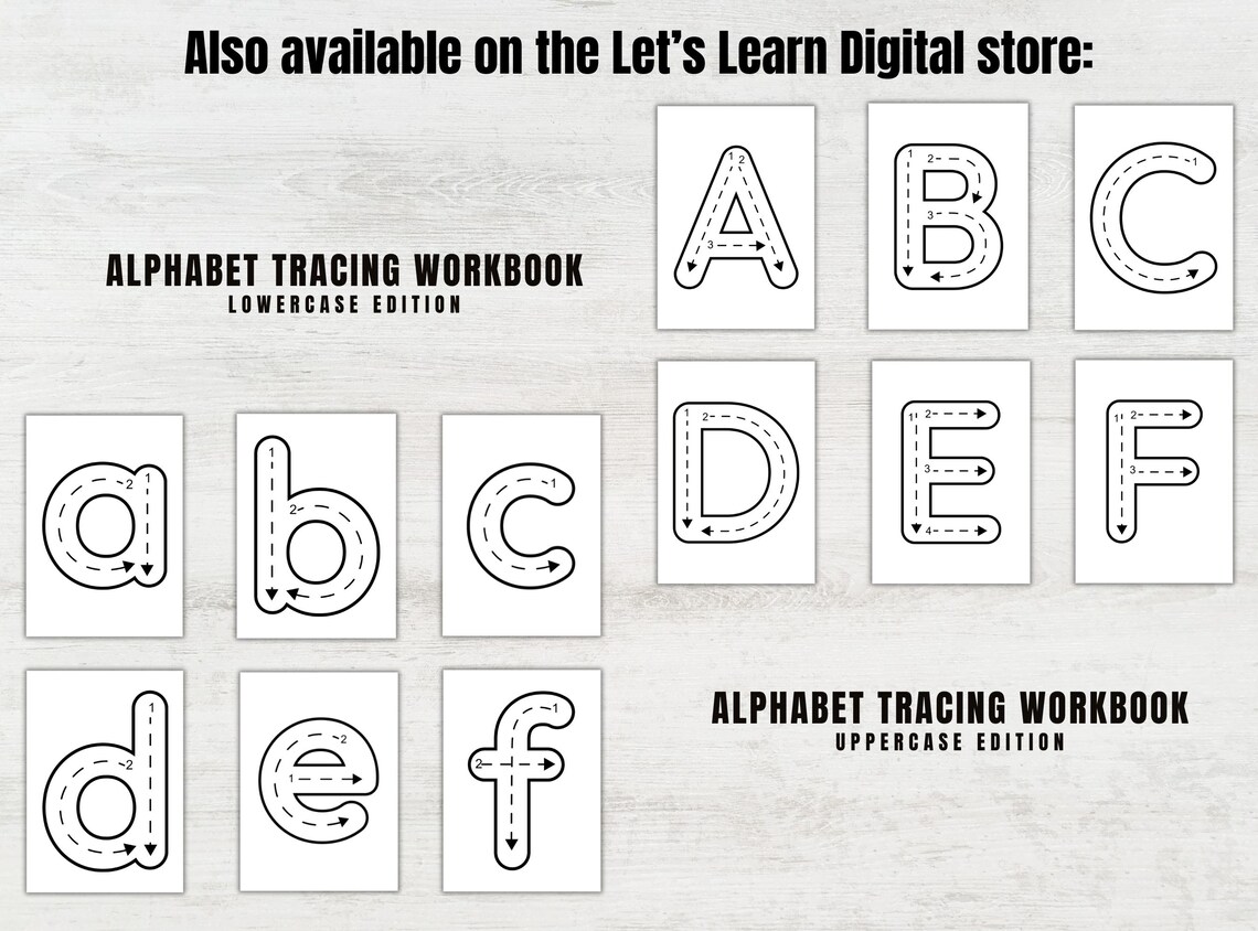 Animals Alphabet Tracing Workbook Lowercase Letters - for Kids ...