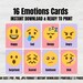 Emotions Flashcards | 16 Printable Feelings Cards for Kids, Toddlers ...