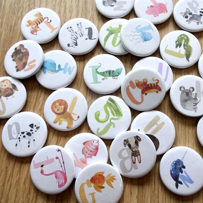 Alphabet Buttons - Etsy