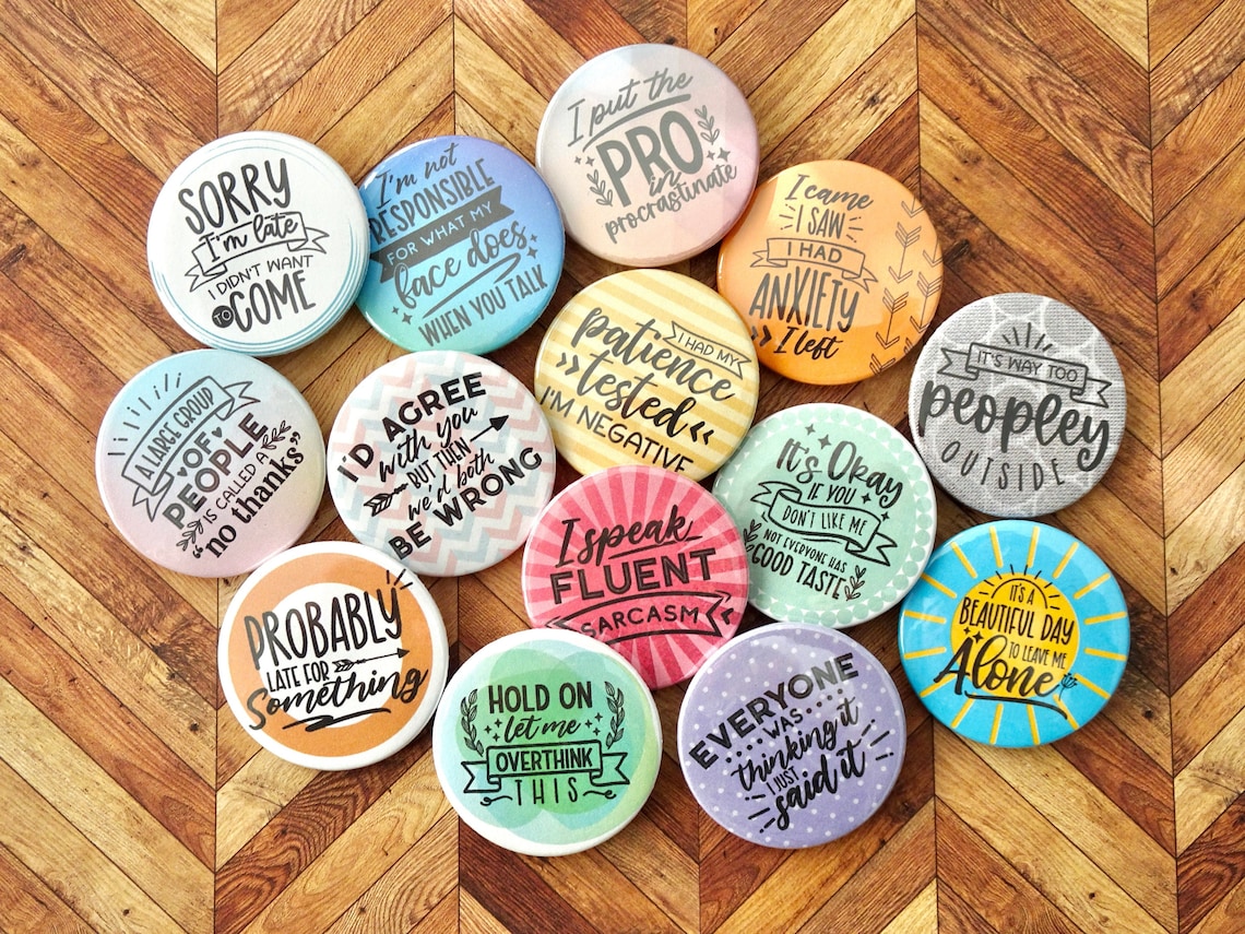 Sarcastic Badge Sarcastic Pins Anxiety Badge Sarcastic - Etsy UK