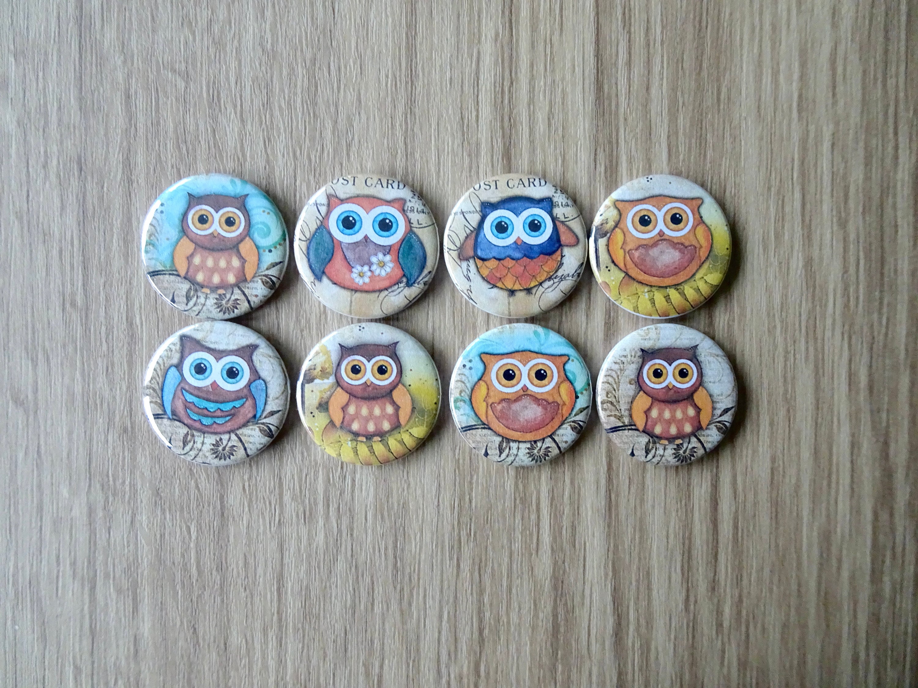 Owl Badges Cute Badges Cute Owl Badges 25mm Button Badges - Etsy UK