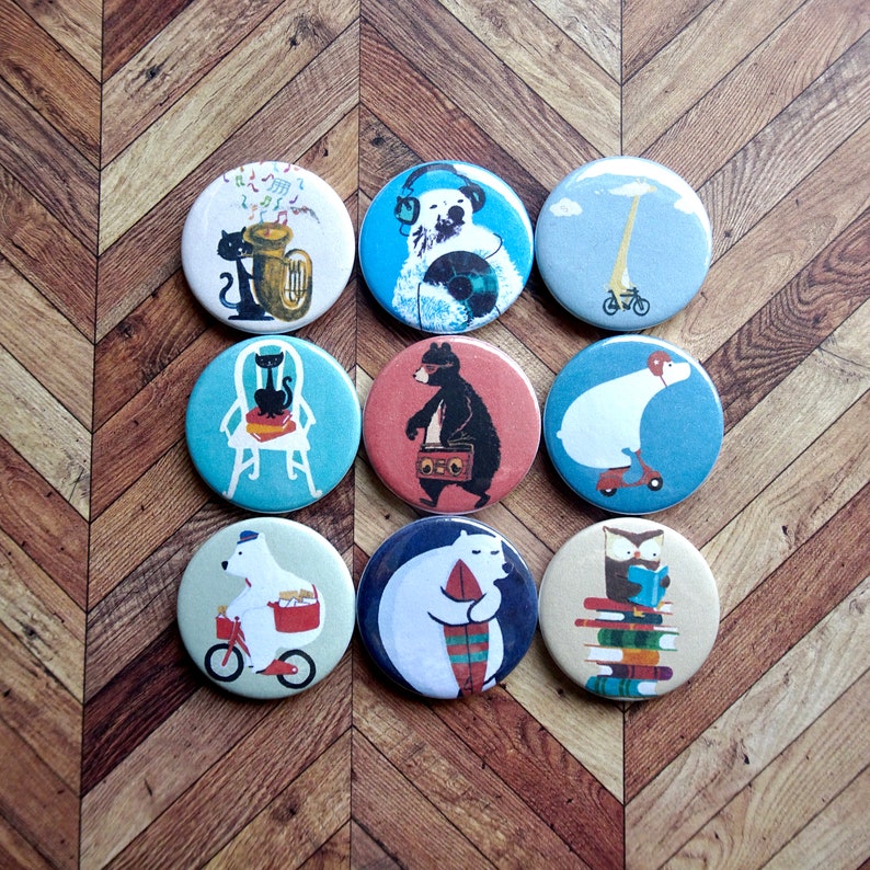 Cute Badges Funny Badges Button Badges 25mm Badges Set of | Etsy