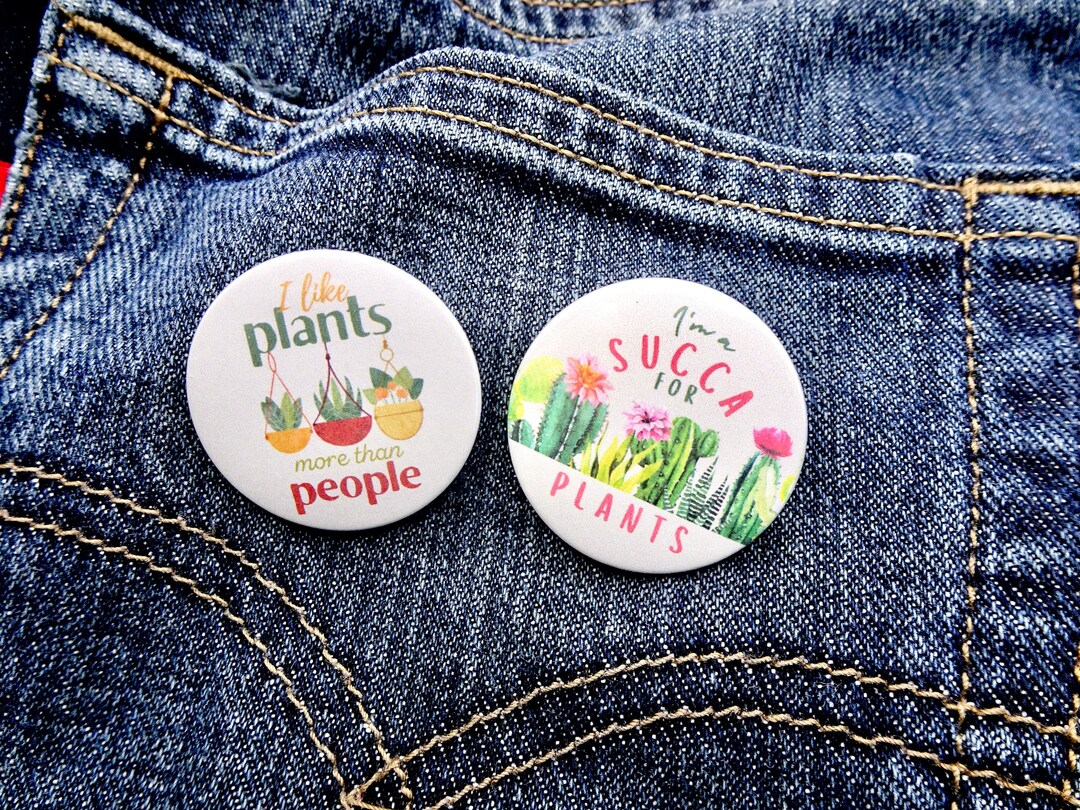 Plant Badges, Plant Pins, Plant Pin Badge, Plant Button Pin, Plant ...