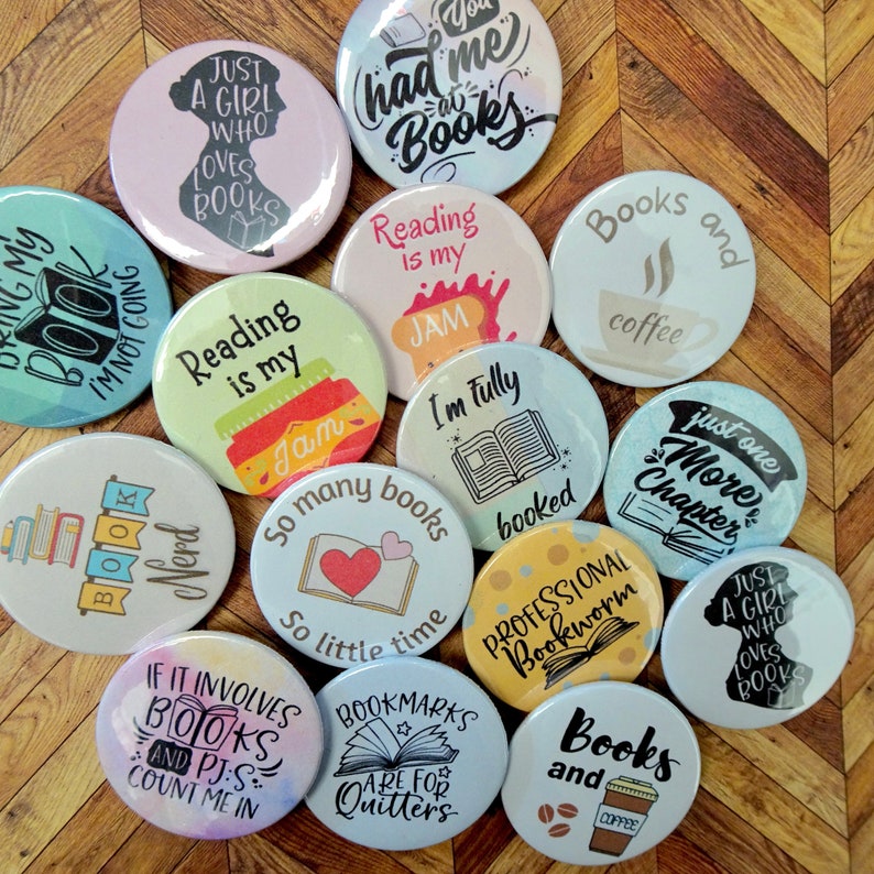 Book Badges Gifts for Book Lovers Gifts for Bookworms Gifts - Etsy