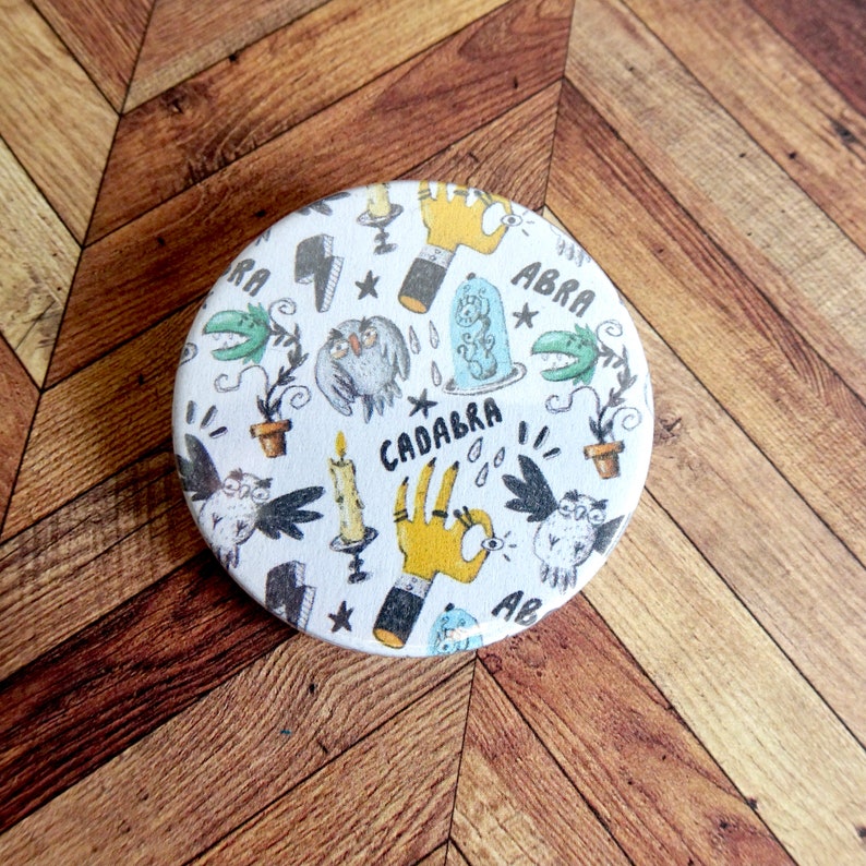 Halloween Wizard Badge, Cute Magical Pin - Etsy