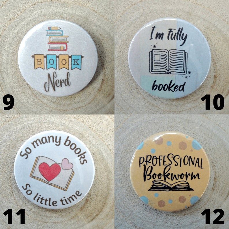 Book Badges Gifts for Book Lovers Gifts for Bookworms Gifts - Etsy