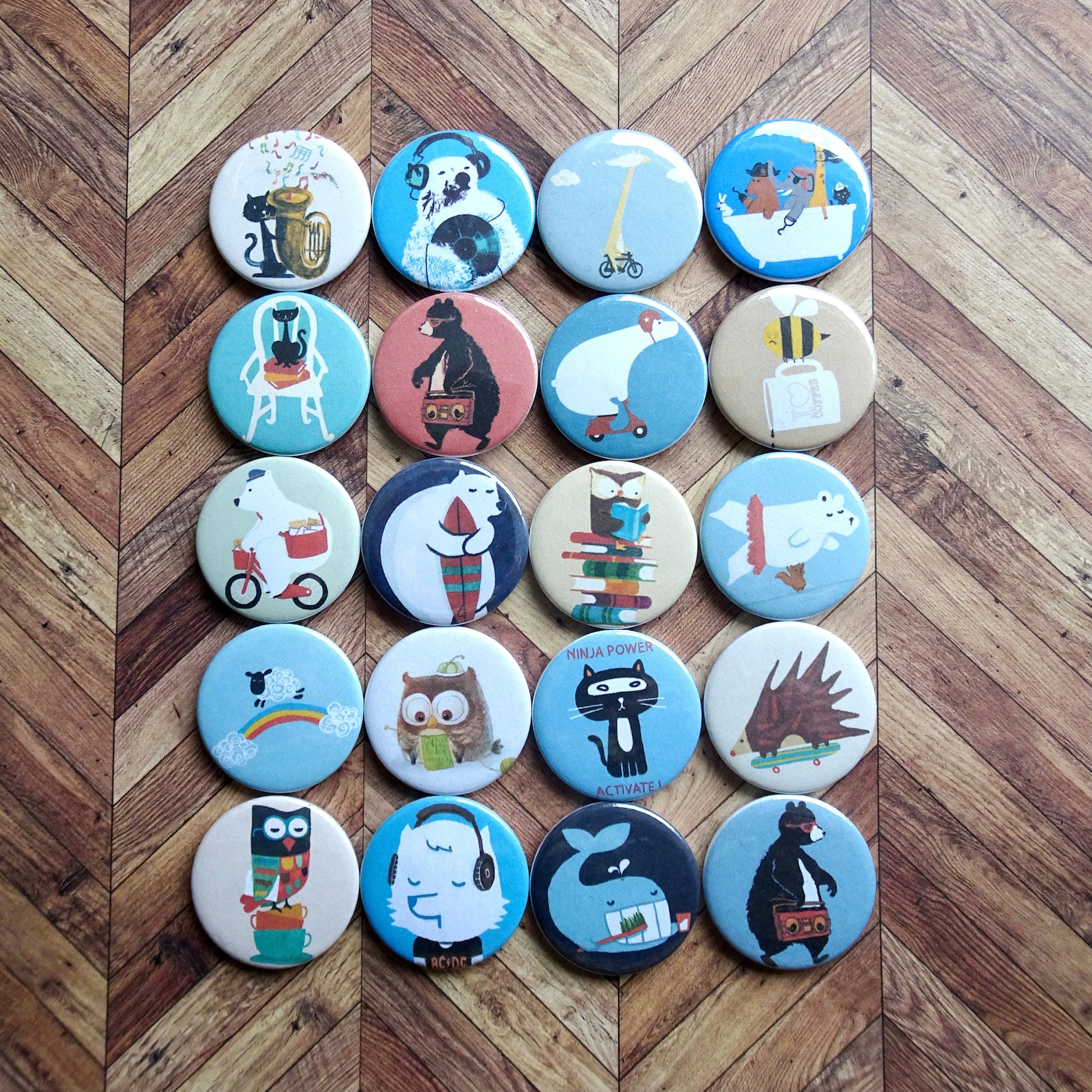 Cute Badges, Funny Badges, Button Badges, 25mm Badges, Set of Badges ...